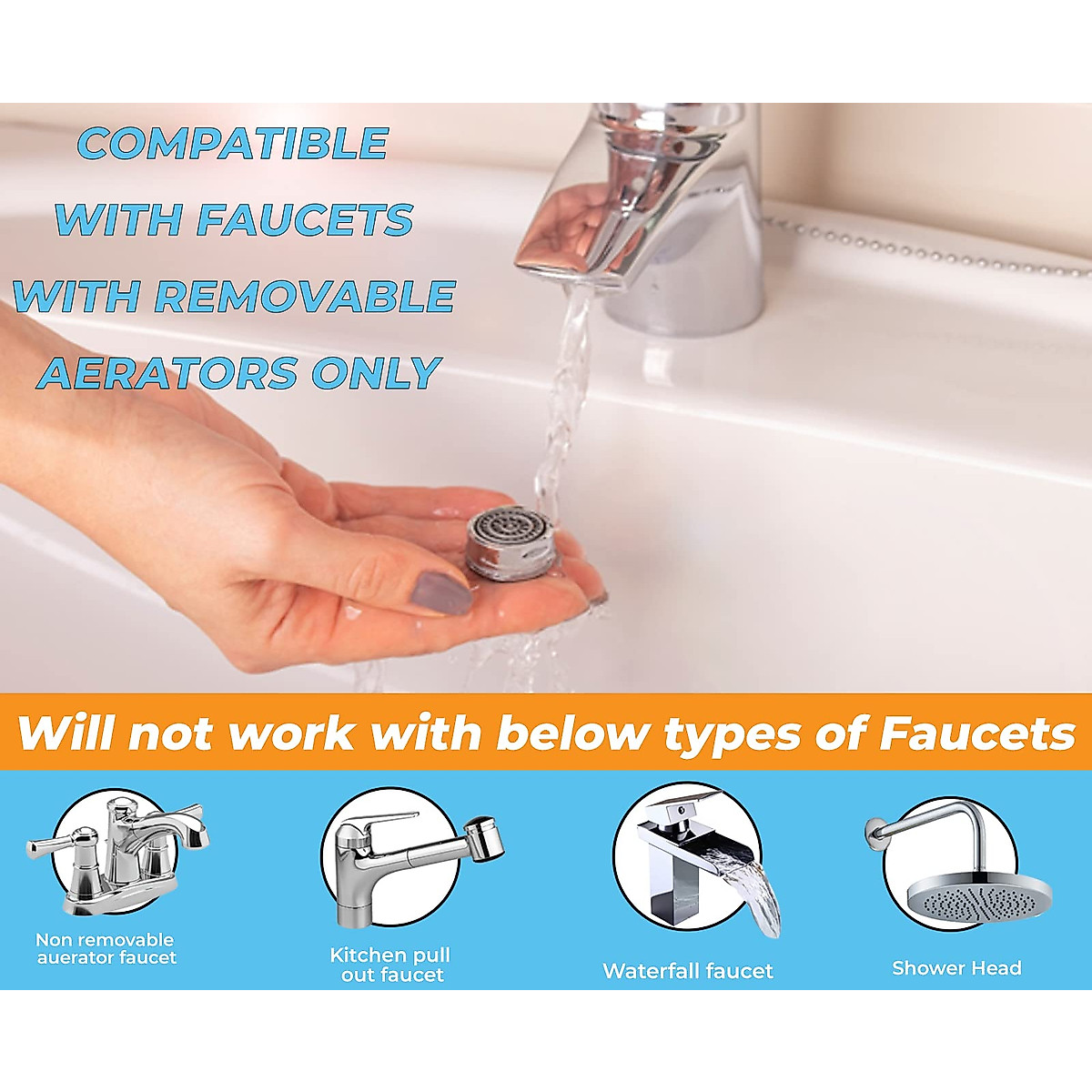 AVAbay GHAF Male 3/4" GHT to Female G1/2"-14T - Garden Hose to Faucet Diverter - Chrome Plated Solid Brass, Female to Male Adapter Fitting for Sink Tub Faucet, Water Filter System