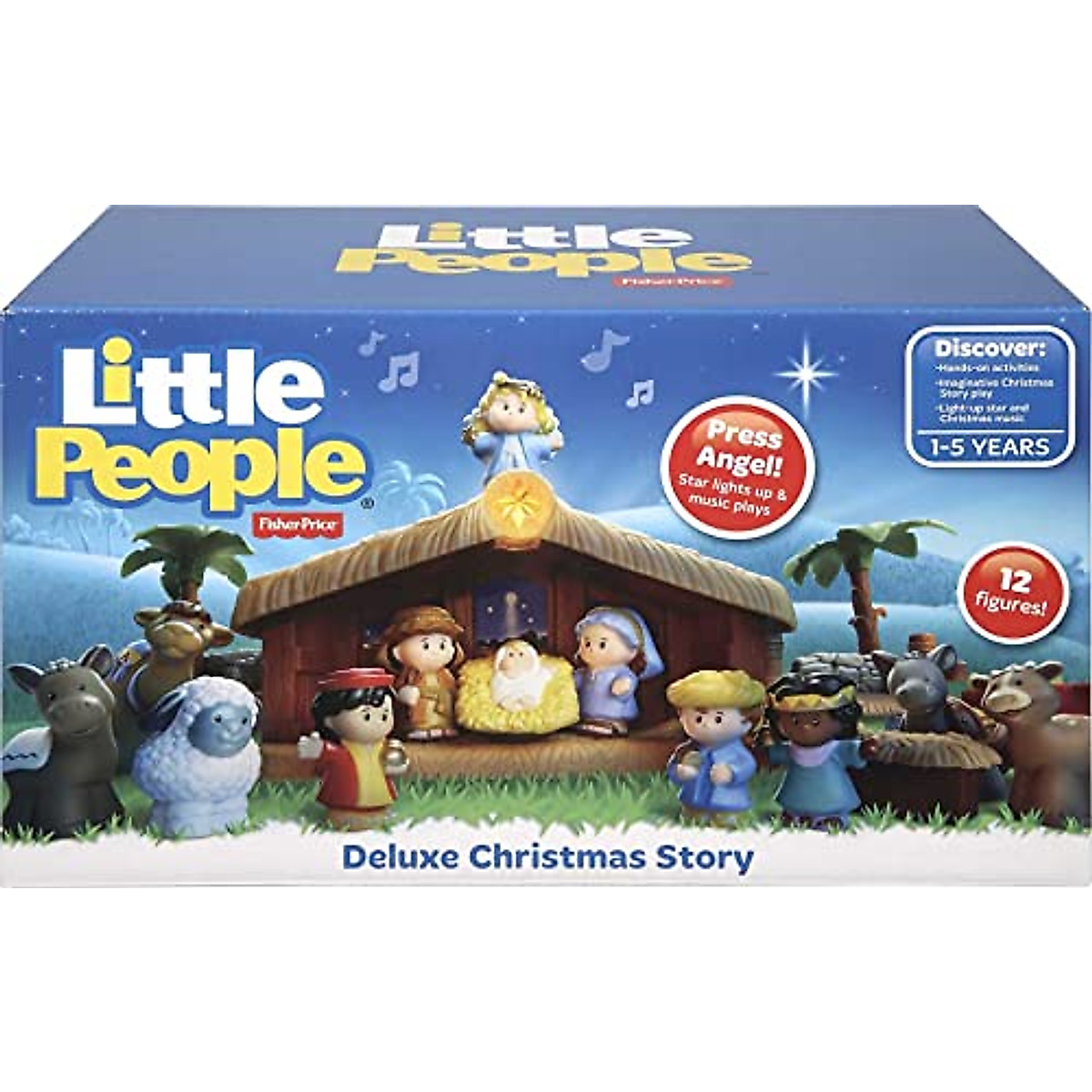 Fisher-Price Little People Deluxe Christmas Story, Nativity Playset with Light, Music and Figures for Toddlers Ages 1 and Up