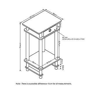 Furinno Turn-N-Tube End Table, 2-Pack, Espresso