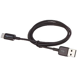 Amazon Basics USB Type-C to USB-A 2.0 Male Charger Cable, 3 Feet (0.9 Meters), Black, 1 Count, 1-Pack, Laptop