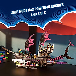 LEGO DREAMZzz Nightmare Shark Ship 71469, Construct The Building Toy Set as a Flying Pirate Ship or a Monster Truck, includes 4 Minifigures, Shark Toy, Gift for Tweens and Kids Ages 10 and Up