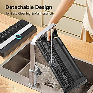 GERYON Vacuum Sealer, Automatic Food Sealer Machine for Food Vacuum Packaging w/Built-in Cutter|Starter Kit|Led Indicator Lights|Easy to Clean|Dry & Moist Food Modes| Compact Design (Black)