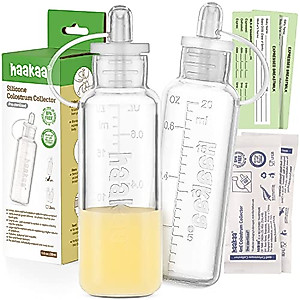haakaa Colostrum Collector Set 20ml/2pk | Silicone Colostrum Syringes for Baby Breast Milk Catcher | Ready-to-Use Pack | Collect Store & Feed Colostrum | Breastfeeding Essential for Newborn Babies