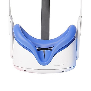 VR Face Cover Compatible for Meta/Oculus Quest 2 Headset, SINWEVR Sweatproof Silicone Interfacial Face Mask Pad Cushion, Washable and Light Blocking Quest 2 Accessories (Blue)