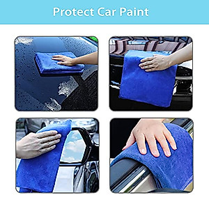 Mr Towels Microfiber Extra Thick Automotive Towels, 24In×16In, 2 Packs (Royal Blue)