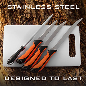 CLUTCH OUTDOORS Stainless Steel Fish Filet Kit, Orange/Silver/Black, Medium