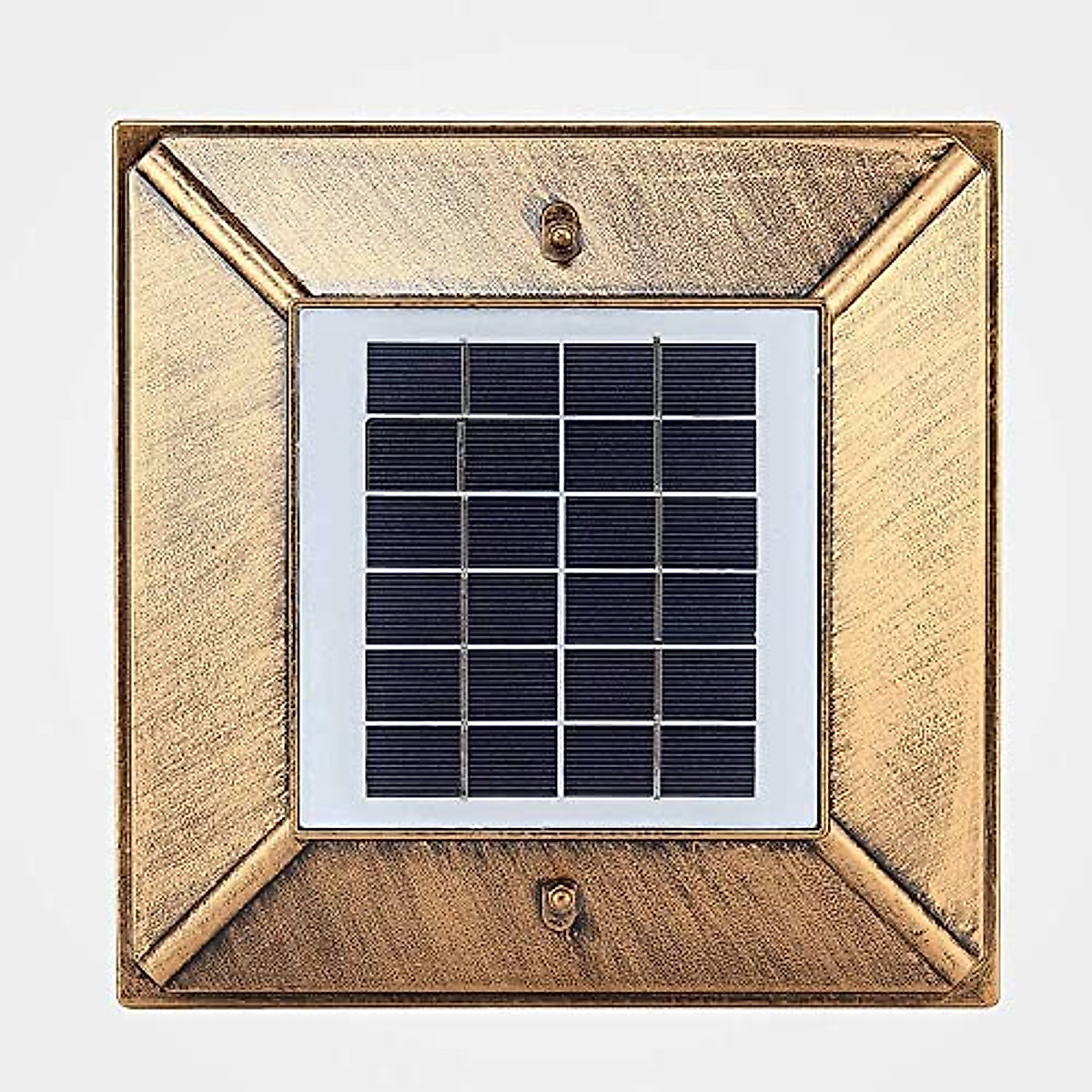 CZLZY European Retro Style Aluminum Square Pillar Lamp Solar LED Post Light Outdoor Waterproof Column Light Glass Lampshade Villa Courtyard Wall Decoration Landscape Light