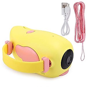 KOSDFOGE A100 12MP Mini Cute Digital Video Camera DV Toy with 2.0in Screen for Children Kids(Yellow)