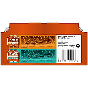 IAMS PERFECT PORTIONS Healthy Adult Grain Free* Wet Cat Food Pate Variety Pack, Chicken Recipe and Tuna Recipe, (12) 2.6 oz. Easy Peel Twin-Pack Trays