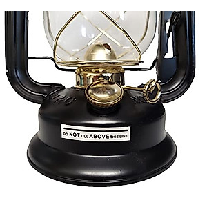 V&O 210-21000 Pathfinder Brass Trim Oil Lantern, Black