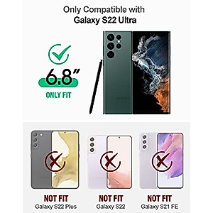 Poetic Guardian Case [6FT Mil-Grade Drop Tested] Designed for with Samsung Galaxy S22 Ultra 5G 6.8" (2022), Built-in Screen Protector Work with Fingerprint ID, Full Body Shockproof Case, Black/Clear