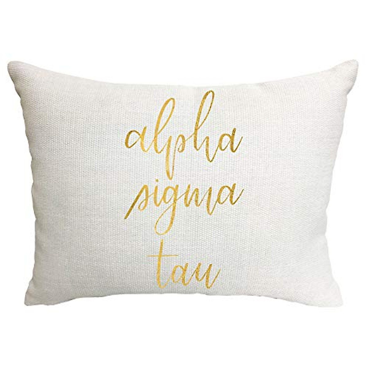 Sorority Shop Alpha Sigma Tau Pillow – Gold Script Design, 12" x 16" Lumbar Pillow Sorority