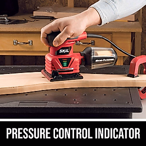 SKIL 7292-02 2.0 Amp 1/4 Sheet Palm Sander with Pressure Control , Red