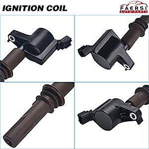FAERSI Pack of 8 Ignition Coils Pack Compatible with Ford F-150 Expedition F250 F350 Mustang Explorer Super Duty Lincoln Navigator 4.6L 5.4L 3V, Replace OE# DG521 8L3Z-12029-A
