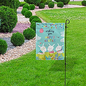 My Little Nest Seasonal Garden Flag Easter Bunnies Vertical Garden Flags Double Sided for Home Farmhouse Yard Holiday Flag Outdoor Decoration Banner 12"x18"