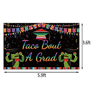 Taco Bout A Grad Backdrop Banner Mexican Graduation Class of 2023 Cactus Cap Party Photography Background Wall Decoration