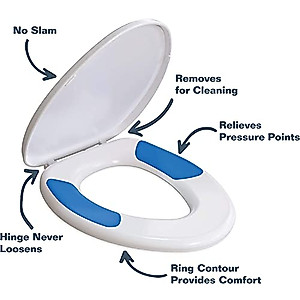 Bio Bidet by Bemis TruComfort Toilet Seat with Perfect Fit, Fresh Water Spray, Non-Electric, Easy to Install Bidet, ELONGATED, Blue Inserts