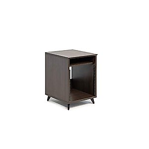 Gator Frameworks Elite Series 10U Studio Rack Desk with Slide-Out Tray and Rear Cable Passthrough; Dark Walnut Finish (GFW-ELITEDESKRK-BRN)
