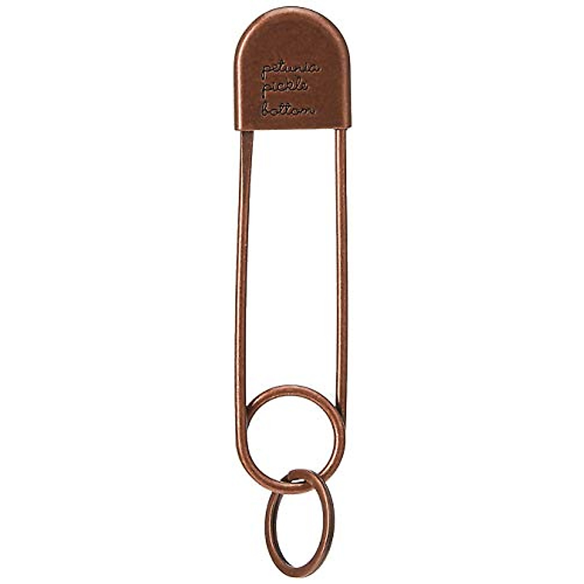 Petunia Pickle Bottom Safety Pin Keychain - Antique Copper