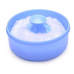 gootrades Baby Soft Face Body Cosmetic Powder Puff Sponge Box Case Container (Blue)