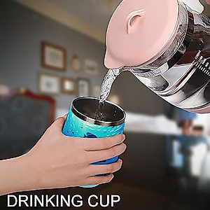 OPTKSNCU 304 Stainless Steel Insulated Cup with Lid, Fish Hover in The Sea Print Durable, And Easy to Clean – Ideal for Home, Office, And Gift Giving
