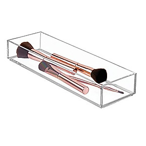 iDesign 40910M4 Clarity Organizer for Vanity and Bathroom Drawers, 4 x 12 x 2 Inches, Medium - Set of 4, 4 Count