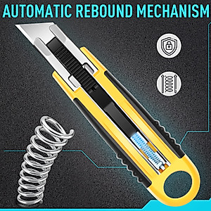 DIYSELF 4 Pack Box Cutter Retractable, Utility Knife Heavy Duty, Box Cutters for Home, Warehouse, Box Opener, Box Knife, Extra 10 Sk5 Blades, Razor Knife, Exacto Knife, Box Cutter Knife