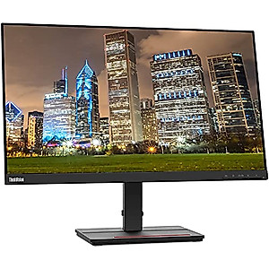 Lenovo ThinkVision S24e-20 23.8" Full HD 1920 x 1080 WLED LCD Monitor 2-Pack Bundle with Mini Glow in The Dark Speaker, 250 Nit, FreeSync, HDMI-VGA, Raven Black, & Adjustable Desk Mount Monitor Stand