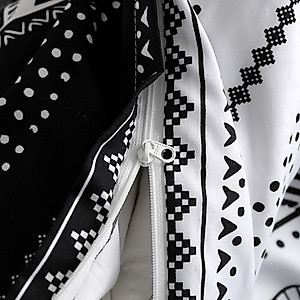 LAMEJOR Duvet Cover Set Queen Size Simplicity Black and White Striped Pattern Reversible Luxury Soft Bedding Set Comforter Cover (1 Duvet Cover+2 Pillowcases)