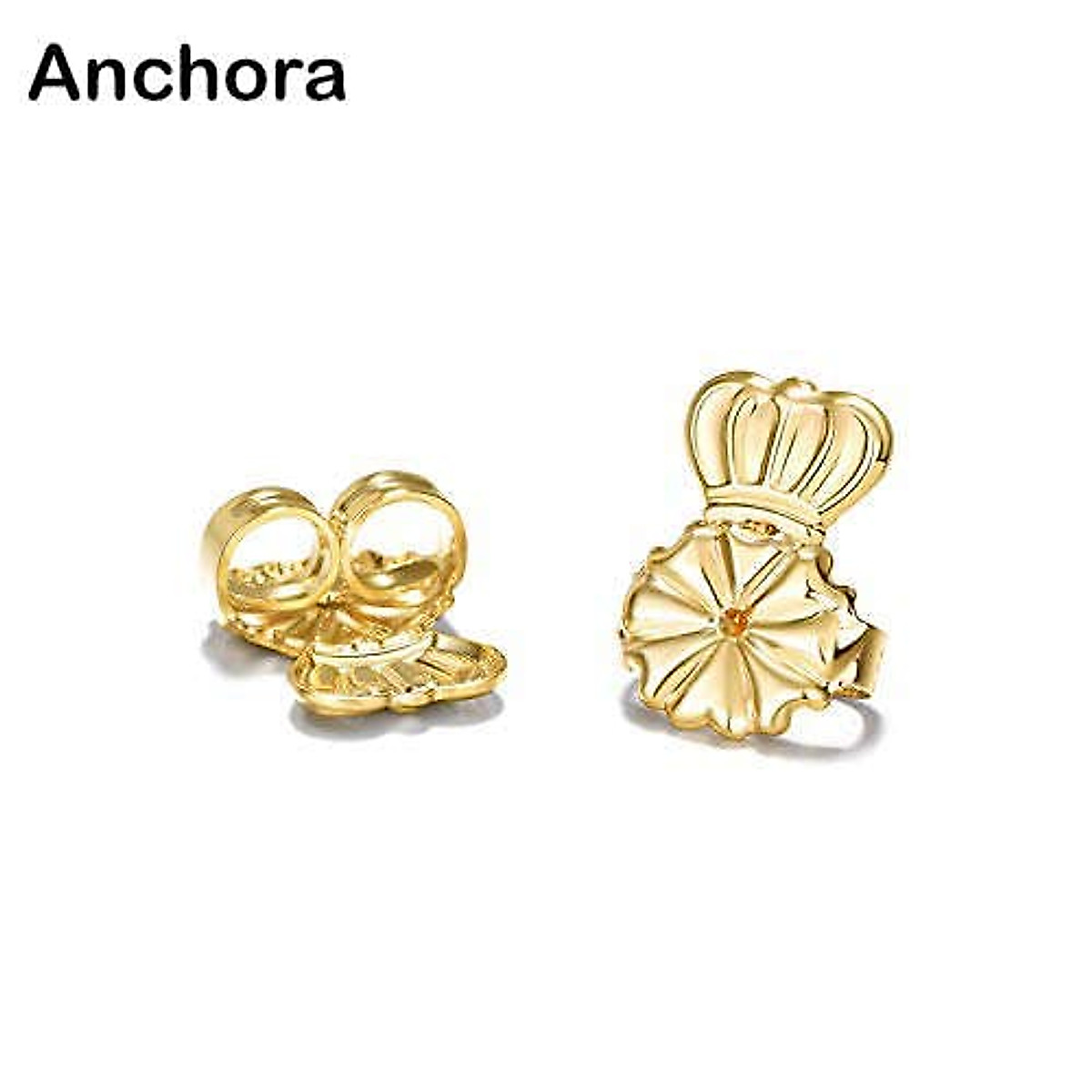 Anchora Original Magic Earring Backs for Droopy Ears | Earring Lifters for Heavy Earring | Earing Lifter Backs BAX | Earlobe Secure Clear Miracle (1 Gold 1 Rose 1 Silver)