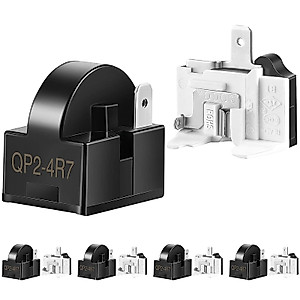 10 Pieces Refrigerator Starters QP2-4R7 4.7 Ohm 1 Pin Refrigerator PTC Starter Relays and 6750C-0005P Refrigerator Overload Protectors Refrigerator Parts Accessories