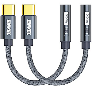 USB C to 3.5mm Jack Headphone Adapter, 2 Pack ENVEL Type C to Aux Audio Dongle Cable Compatible with iPhone 15 Pro Max Samsung Galaxy S23 S22 S21 S20 FE Ultra 5G,iPad Pro, Google Pixel 5/6/7