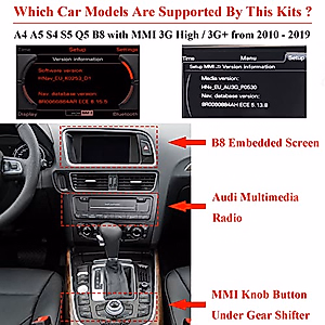 Hslsmxy Wireless CarPlay Android Auto AirPlay Retrofit Kits Compatible with Audi A4 A5 Q5 S4 S5 B8 MMI 3G+ 2010-2019, Support iOS 14 Split Screen, USB Stick Playback, Built-in YouTube App