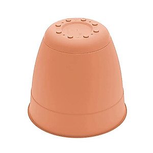 Bloem Dayton Planter with Saucer: 16" - Coral - 100% Recycled Plastic Pot, Removable Saucer, Elevated Feet, for Indoor and Outdoor Use, Gardening, 8.5 Gallon Capacity