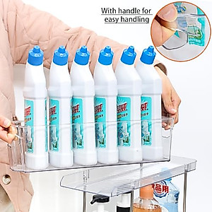 2 Set 2 Tier Bathroom Under Sink Organizers and Storage - 14.8"Deep x 5.1" Width - Suitable as Pantry Drawers Slide Out Shelves,Under Kitchen Sink Organizer,Narrow Pull Out Under Cabinet Organizer