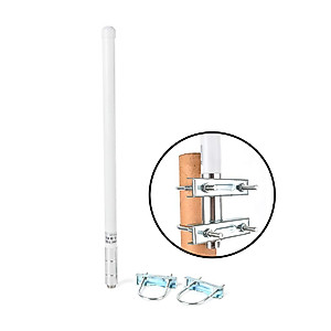 HYS TC-40UV Dual Band VHF UHF 2meter 70cm 144/430Mhz 2.5dBi 100W 15.7inch Fiberglass Outdoor Base Antenna with SO239 (UHF Female) Connector For ICOM Yaesu Midland Motorola Mobile Ham Radio Transceiver