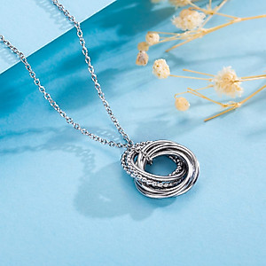 BalaBelle Birthday Gifts for Women, 30th 40th 50th 60th 70th 80th 90th Birthday Gifts for Women Friends, Happy Birthday Necklace 925 Sterling Silver Circle Necklace, Birthday Jewelry for Women (70th)