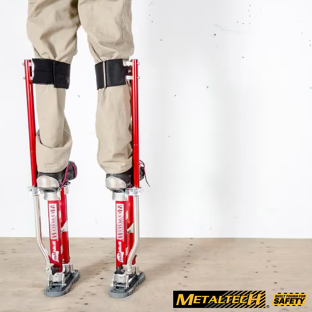 Metaltech I-BMDS2440 BuildMan Grade 24-in. to 40-in. Drywall Stilts 2-Pack, Anodized Aluminum Stilts for Adults, Drywall Tools for Home Improvement, Paint Stilts with Anti-Fatigue Comfort Straps