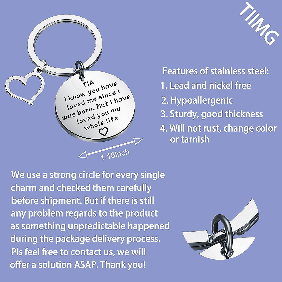 Tia Keychain Auntie Gift Tia Birthday Gift Tia Gifts from Niece Nephew Gift for Tia (Tia i know)