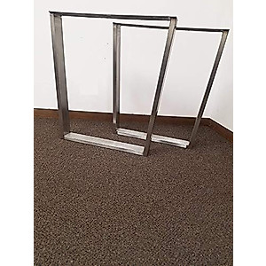 Brushed Stainless Table Legs, Rectangular Tapered Style - Any Size