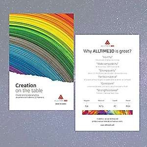 PLA 3D Printing Filament - ALLTIME3D - Pure White 300g (0.66lbs) - 1.75mm Dimensional Accuracy +/- 0.05mm 3D Printer Pen for Professional. World Leader in alltime 3D Filament (Pure White)