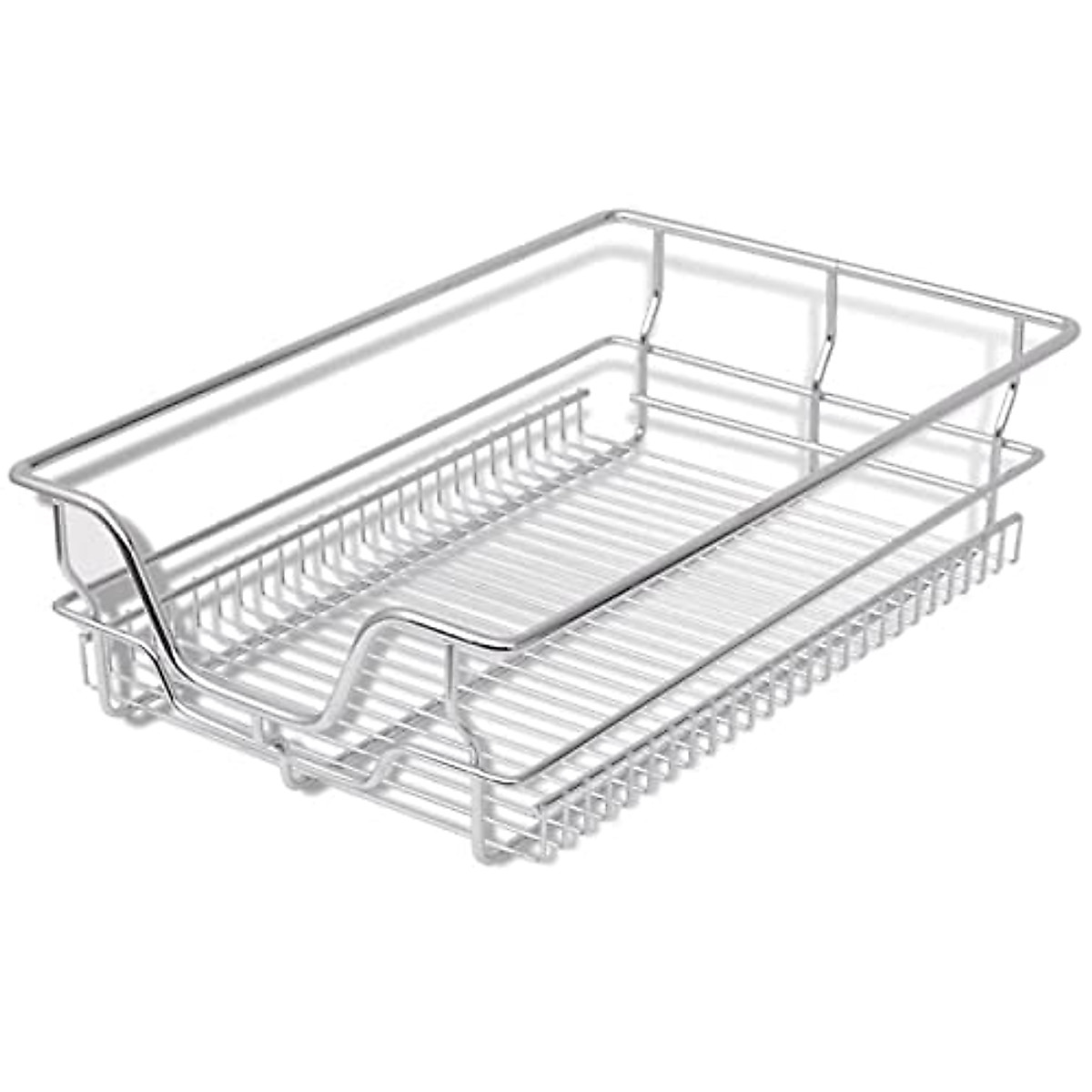 Mogou Pull-Out Wire Basket Pull Out Spice Rack, Blind Corner Cabinet Pull Out, Pull Out Shelf Storage for Kitchen Base Cabinet Organizations 2 pcs Silver 15.7"