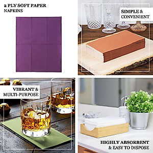 Tableclothsfactory 50 Pack | 2 Ply Soft Terracotta Dinner Party Paper Napkins, Wedding Reception Cocktail Beverage Napkins