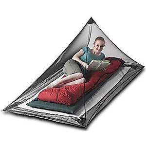 Mosquito Net for Single Camping Bed Blanket High Density Net for Travel Camping Fishing Hiking wiht 4 Pegs & a Carrying Bag Included (Color Black)
