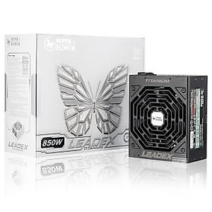 Super Flower Leadex Titanium 850W 80+ Titanium, ECO Fanless & Silent Mode, Full Modular Power Supply, Dual Ball Bearing Fan, 10 Year Warranty. SF-850F14HT