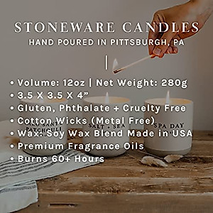 Sweet Water Decor Flannel Soy Candle | Vanilla Bean, Almond, Caramel, Coriander, Ginger, and Nutmeg Scented Candles for Home | 12oz Cream Stoneware Jar, 60+ Hour Burn Time, Made in the USA