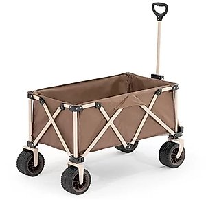 Folding Wagon Cart Heavy Duty Collapsible Utility Wagon Outdoor Camping Garden Cart with Wheels for Camping, Sports, Shopping (Color : B) (B)