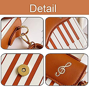 ZiMing Piano Shape Crossbody Bags for Women Stylish Satchel with Top Handle PU Leather Flap Purses Girl Shoulder Handbags with Detachable Shoulder Strap-Black