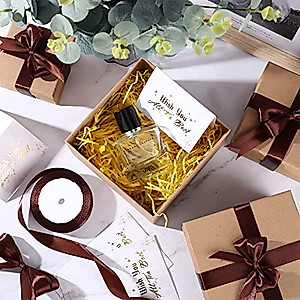 4 Pieces Wedding Gift Boxes with Lids Multi Sizes Nesting Square Boxes Stackable Favor Boxes Decorative Cardboard Box with Ribbon for Holiday Weeding Birthday Party Gift (Kraft Box)