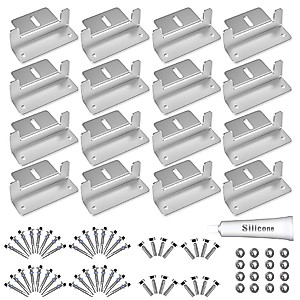 POWOXI Solar Panel Mounting Brackets， Aluminum Anti-Corrosion Mounting Brackets for RV, Trailer, Boat, Yacht, Wall and Other Off Gird Installation, Set of 4 Units（16Pcs）